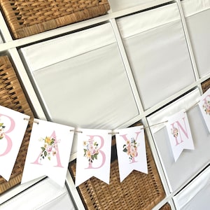 Baby in Bloom Baby Shower PRINTED Floral Bridal Shower Banners ...