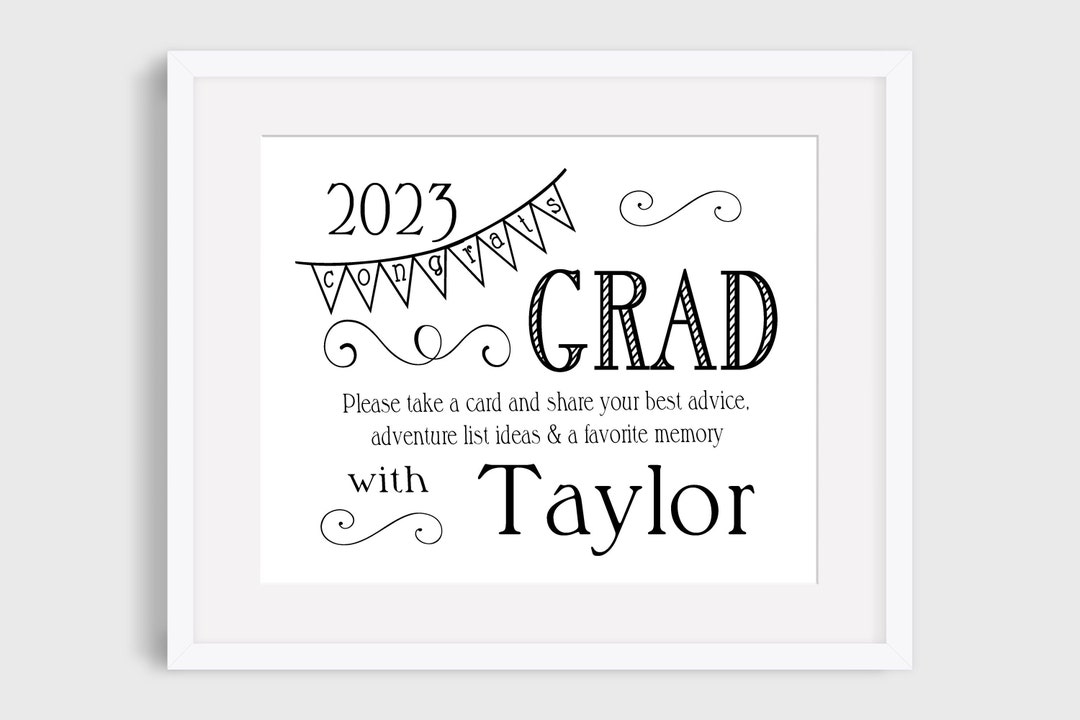 PRINTED Graduation Sign- 8 X 10 Cardstock Sign NO Frame is Included - Etsy