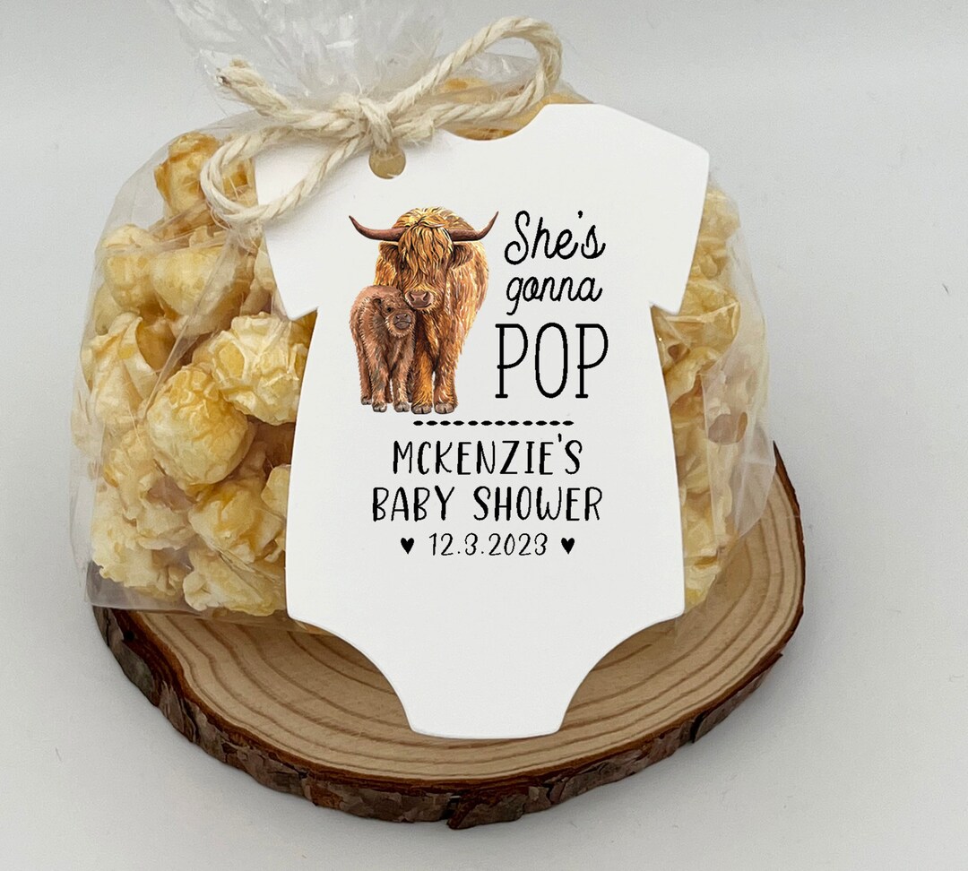 Popcorn Highland Cow Baby Shower Favors, Highland Cow Baby Shower ...