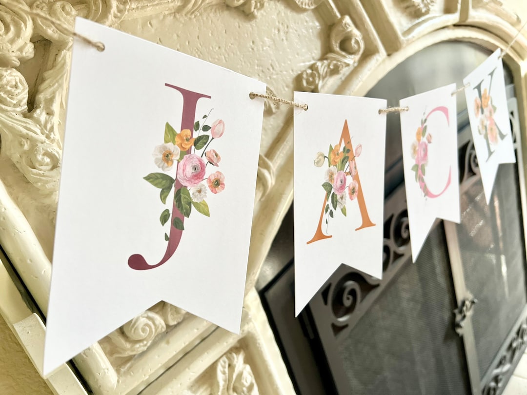 PRINTED Floral Bridal Shower Banners, Decorations - Etsy