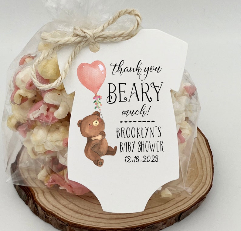Teddy Bear Baby Shower Favors Thank You BEARY Much Favor Tag - Etsy