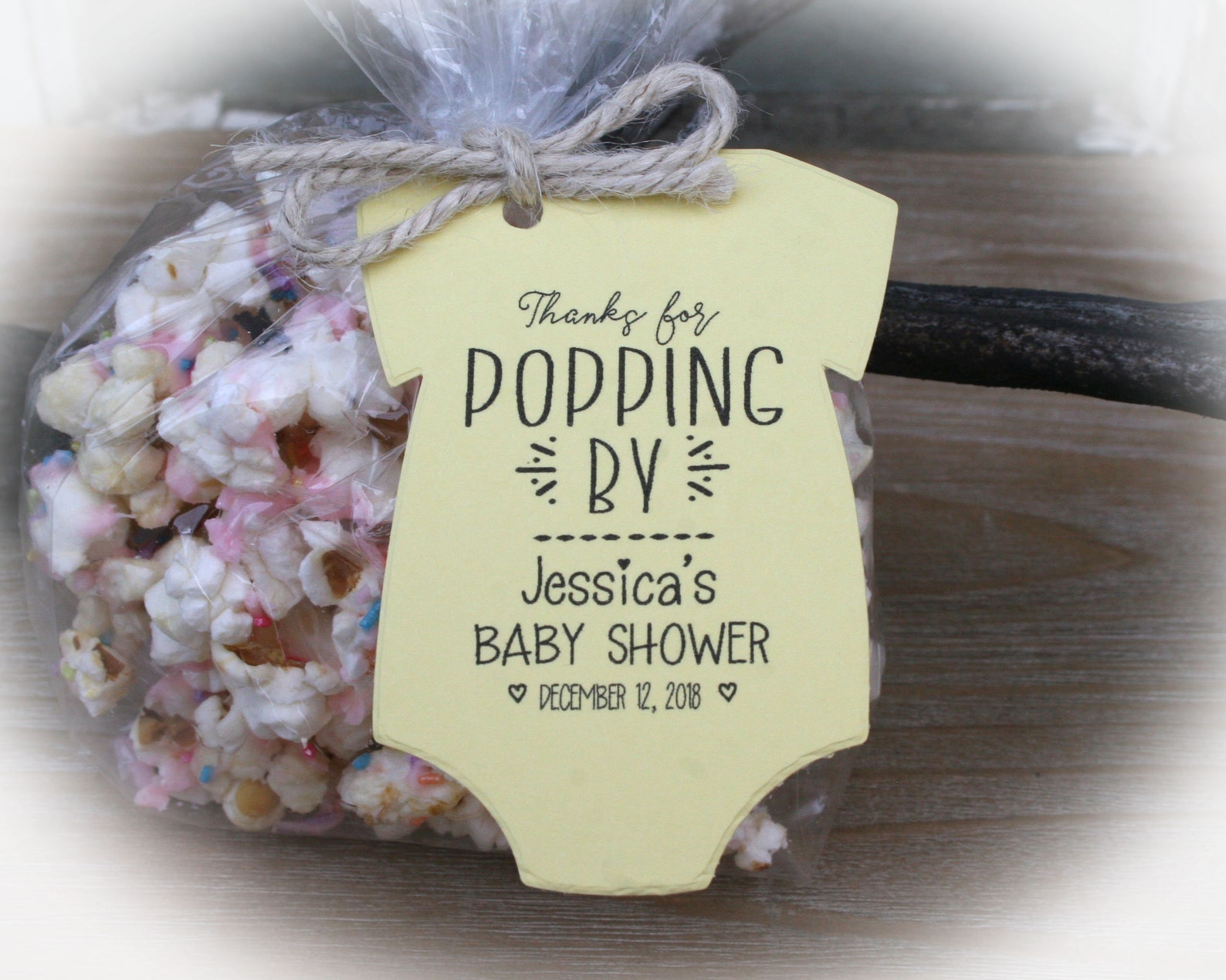 Popcorn Baby Shower Favors Thanks for Popping by Tags Only OR Bags/tags ...