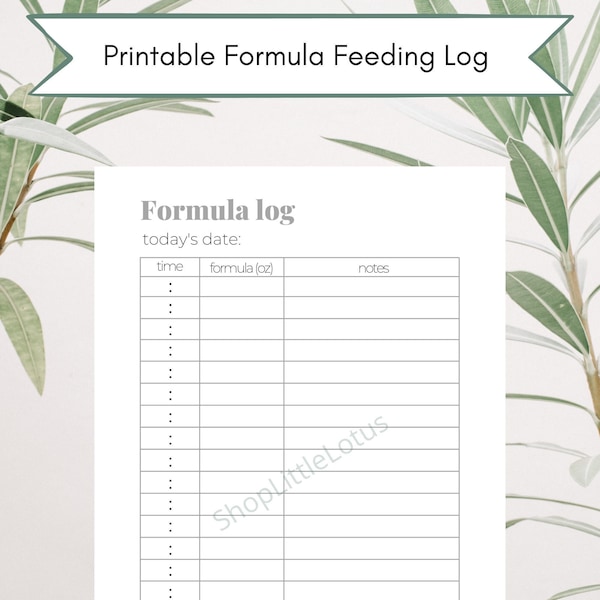 Newborn Feeding Log Printable - Etsy