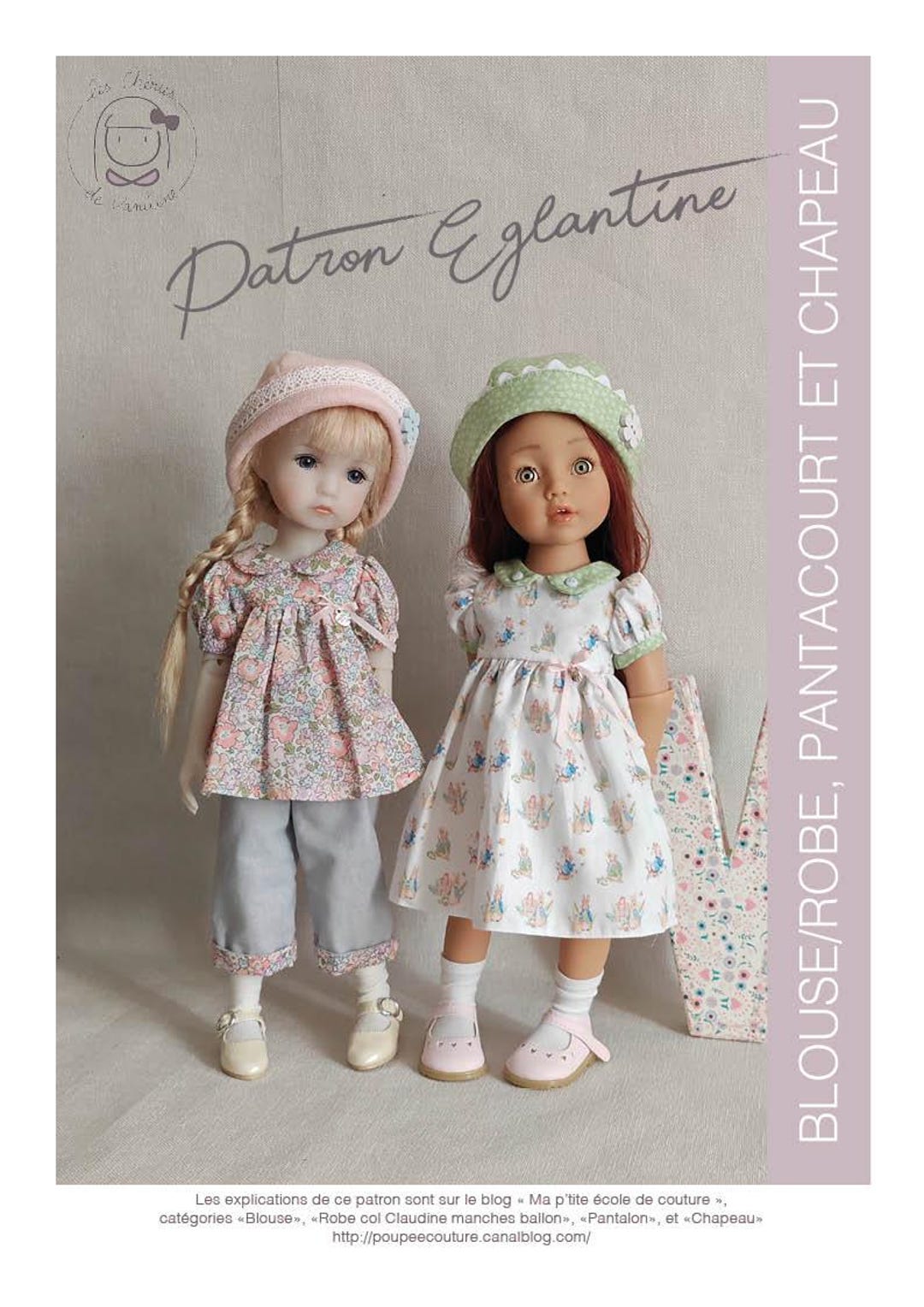 "eglantine" Sewing Pattern for Fashion Friends, Götz Little Kidz (36cm ...