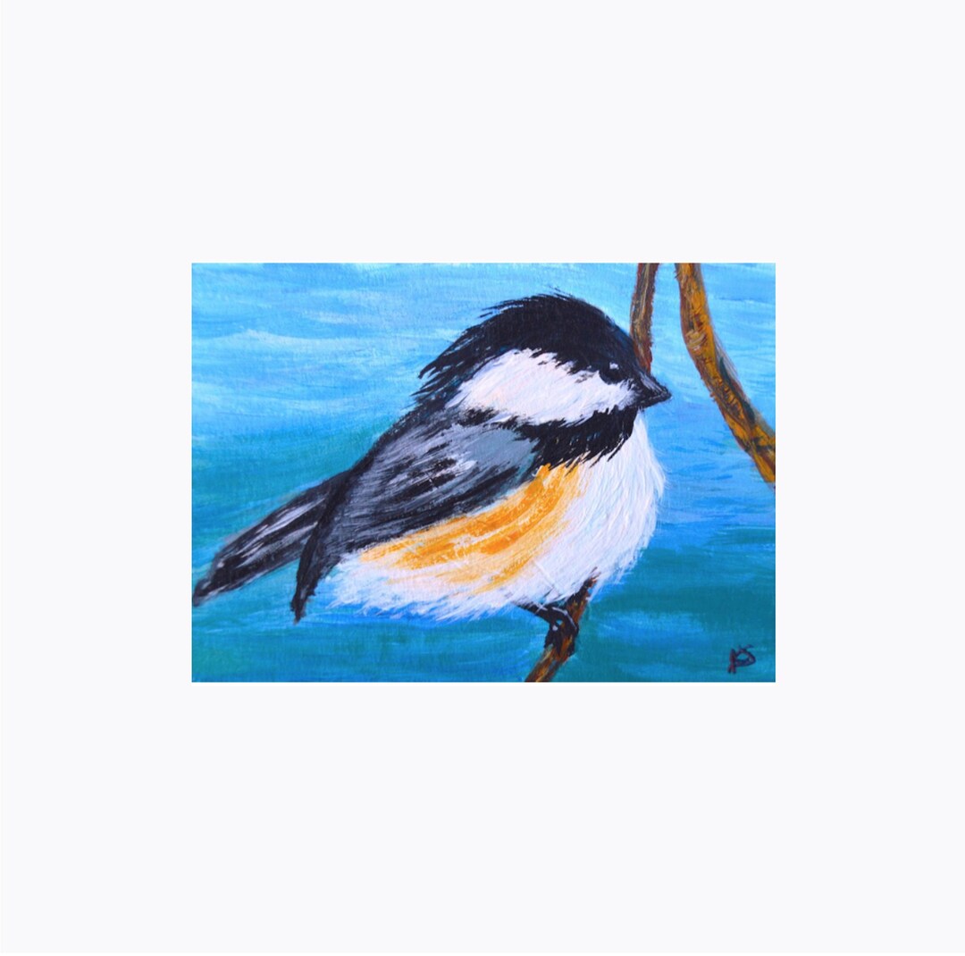 Chickadee Miniature Artwork 2.5x3.5 Print From Original Painting - Etsy