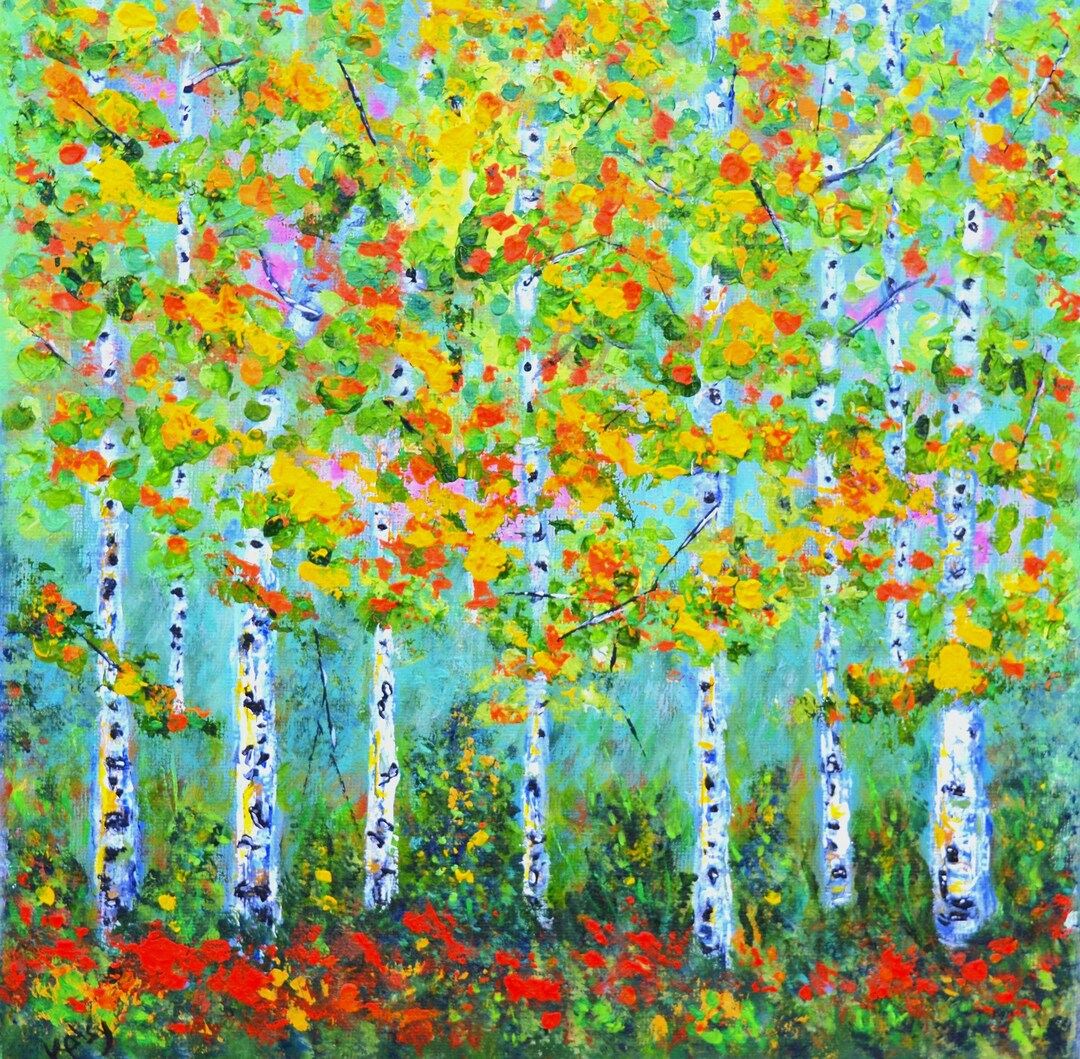 Miniature Aspen Tree Art Print, 3x3 With 2x2 Image, Doll House Art - Etsy