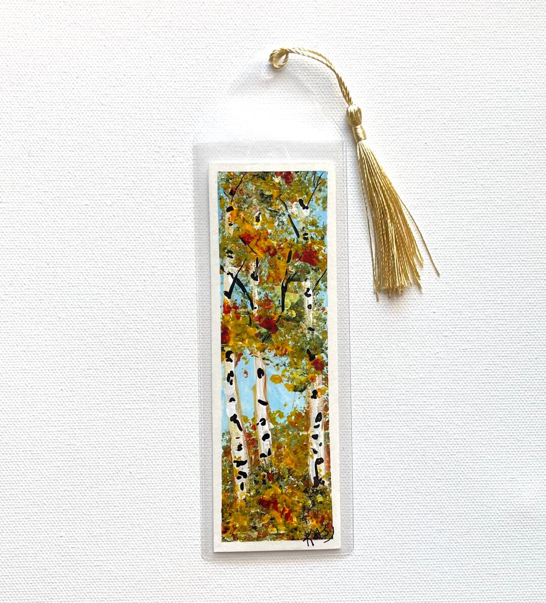 Painted Bookmark Aspen Birch Tree Forest 6x2 Page Saver - Etsy