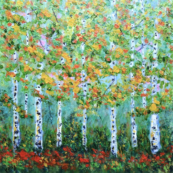 Green Trees Painting - Etsy