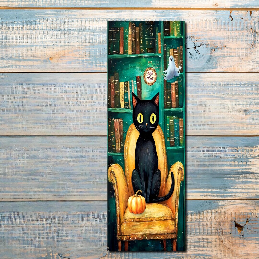 Black Cat Bookmark: 6x2 Laminated - Etsy