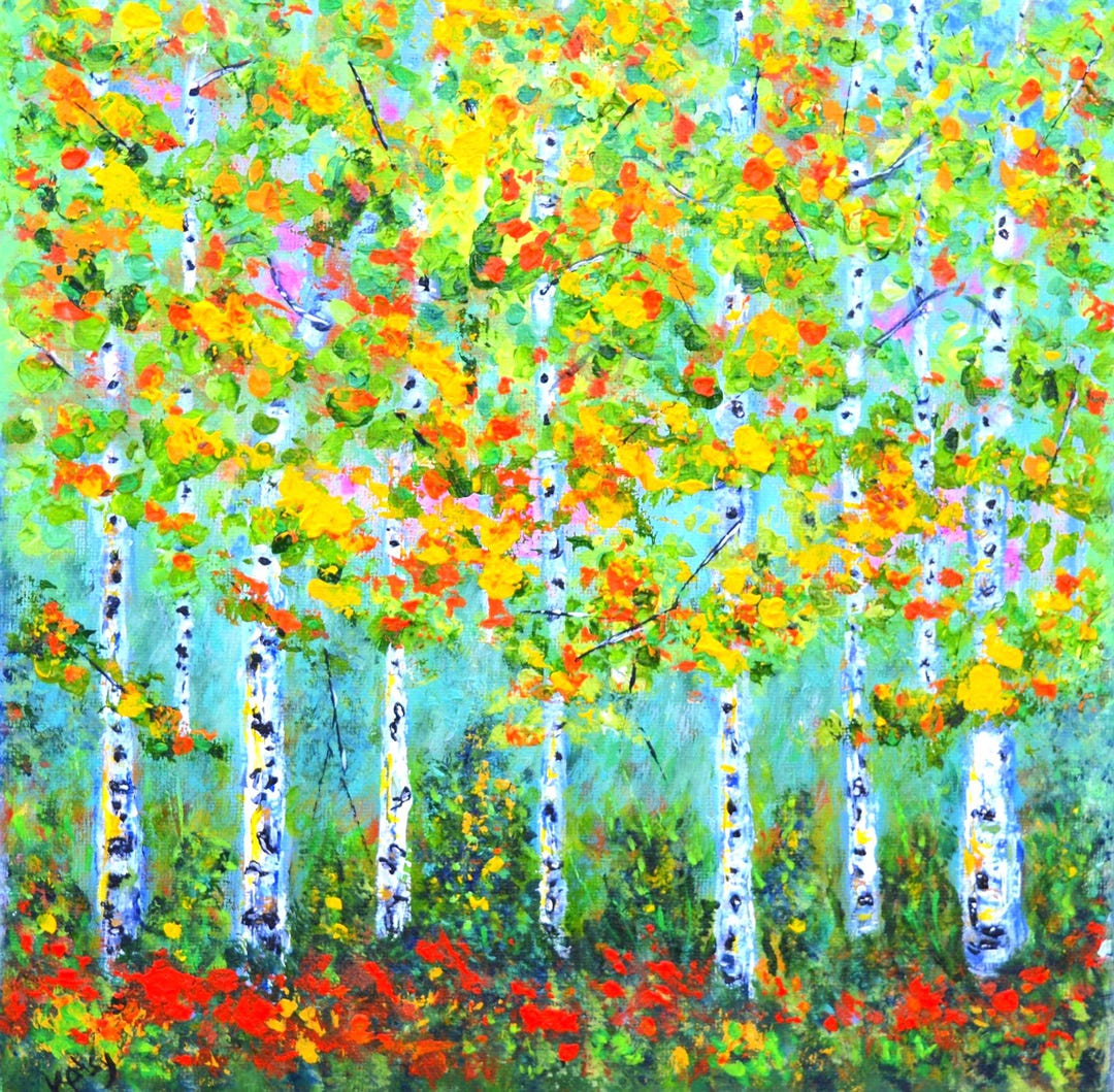 Miniature Aspen Tree Art Print, 2x2, 3x3, 4x4 Image, Doll House Art - Etsy