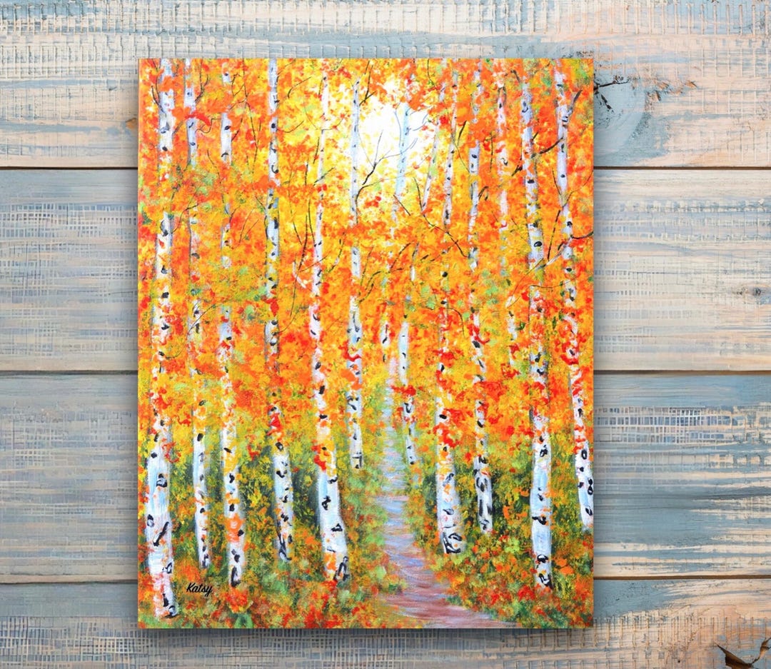 Aspen Tree Art PRINT Dollhouse Wall Decor Artist Trading Card Miniature ...