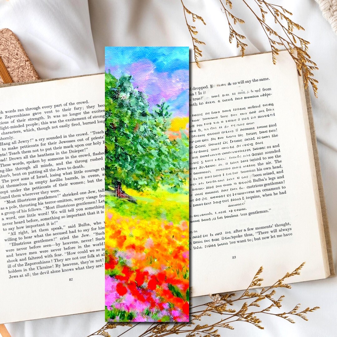 Pretty Bookmark Lone Tree Flowers: 6x2 Laminated Book Gift - Etsy
