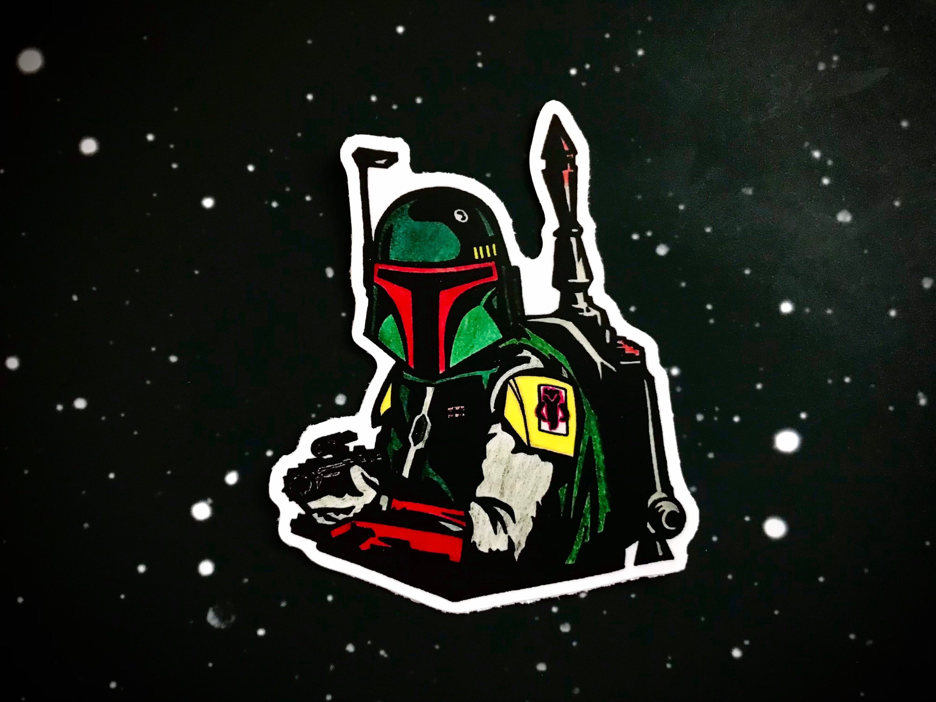 Boba Fett Sticker no Disintegrations Bounty Hunter - Etsy