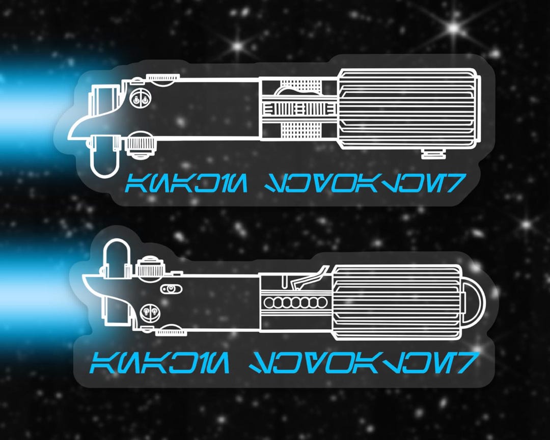 Anakin Skywalker Lightsaber Sticker: Star Wars Clear Vinyl Decals | 2 ...