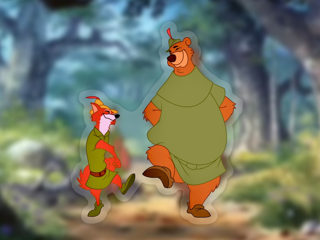 Robin Hood and Little John Disney Sticker | Waterproof Vinyl Decal for ...