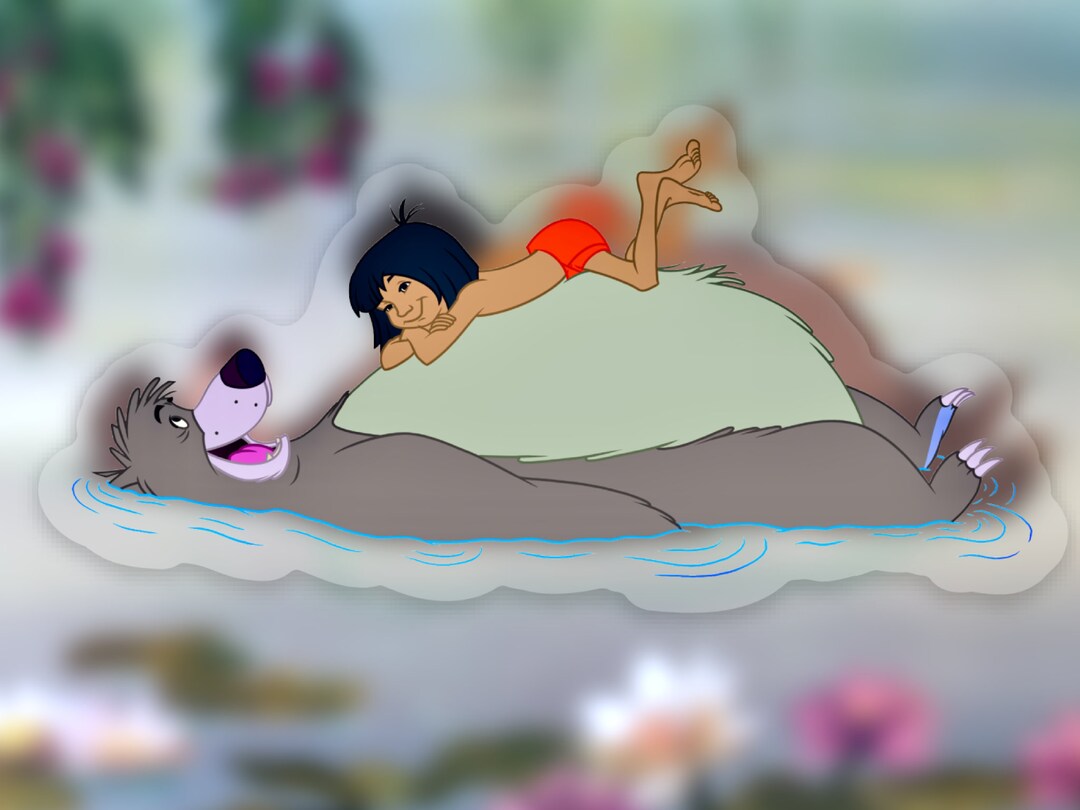 Baloo and Mowgli Sticker: “bare Necessities” Jungle Book Clear Vinyl ...