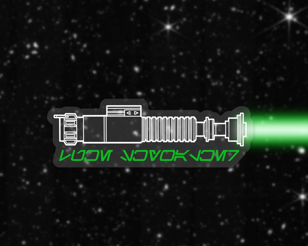 Luke Skywalker Lightsaber Sticker: “return of the Jedi” Star Wars Clear ...