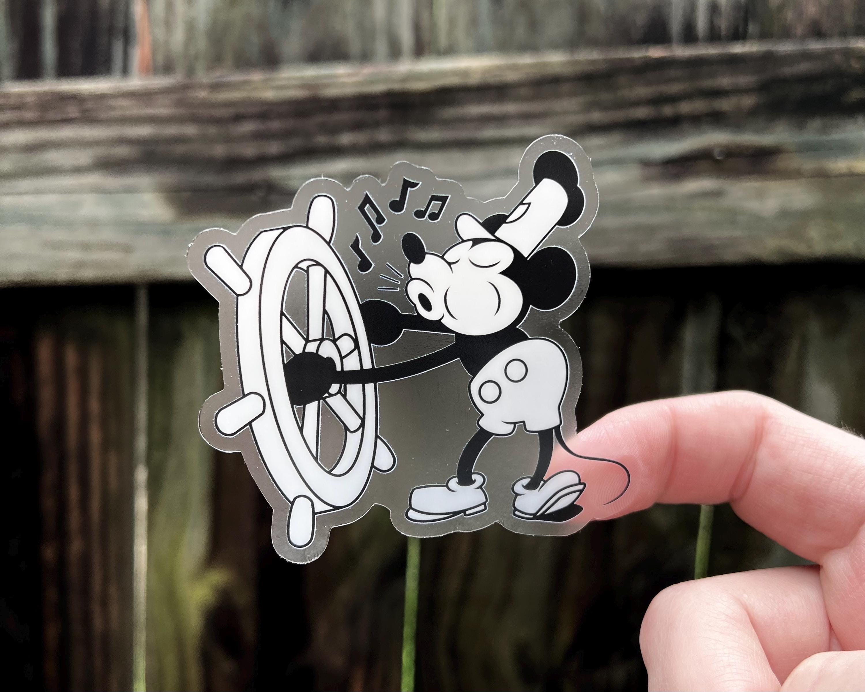 Mickey Mouse Sticker: “steamboat Willie” Disney Clear Vinyl Decals | 3 ...