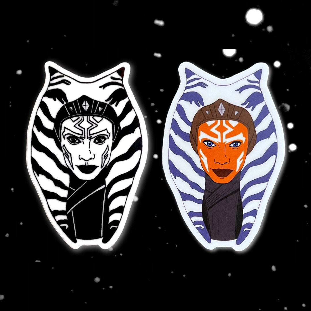 Ahsoka Tano Sticker: Star Wars Vinyl Decals | Color OR Black and White ...