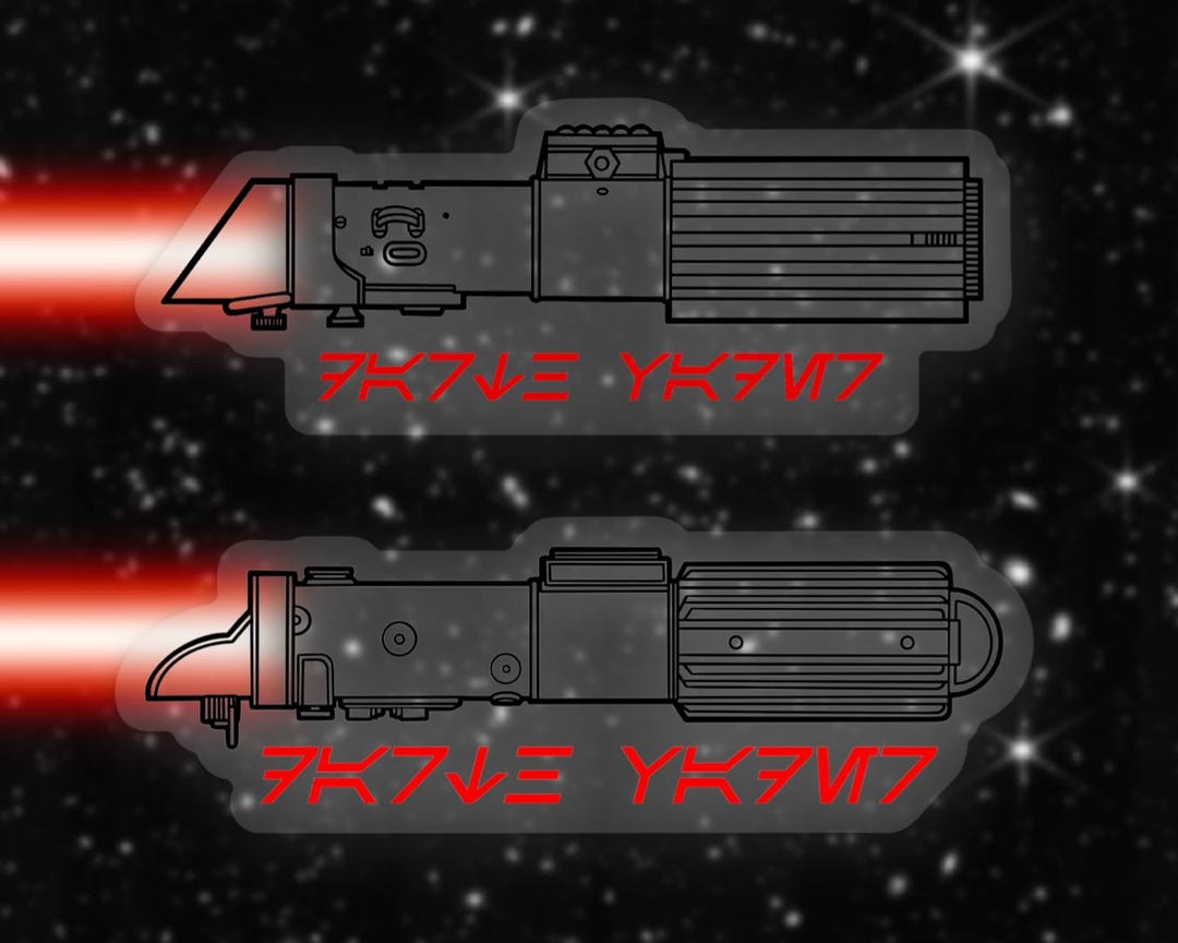 Darth Vader Lightsaber Stickers: Star Wars Clear Vinyl Decals | 2 ...