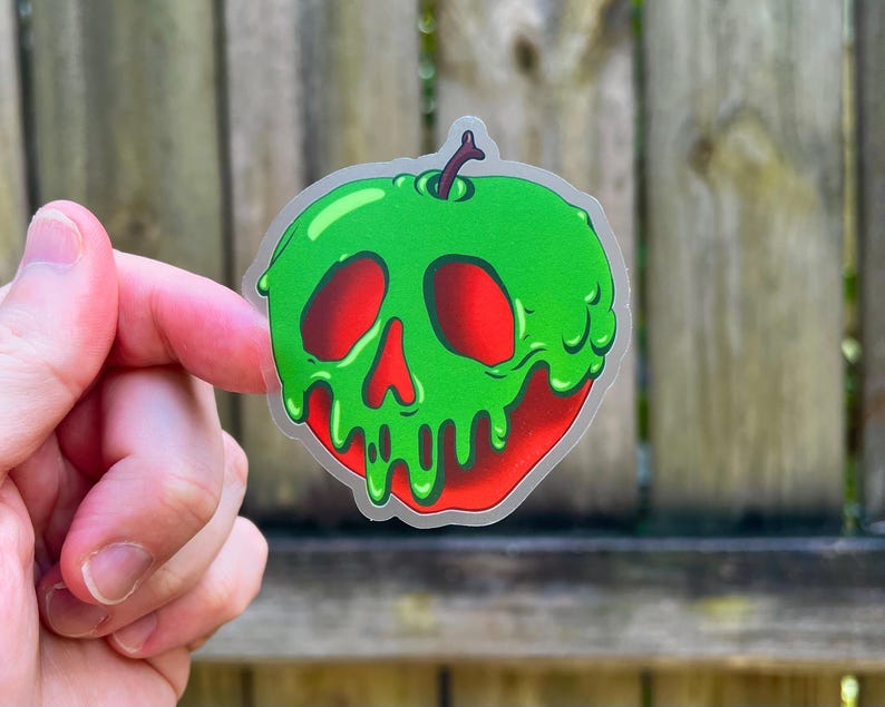 Poison Apple Sticker: Snow White Evil Queen Disney Clear Vinyl Decals ...