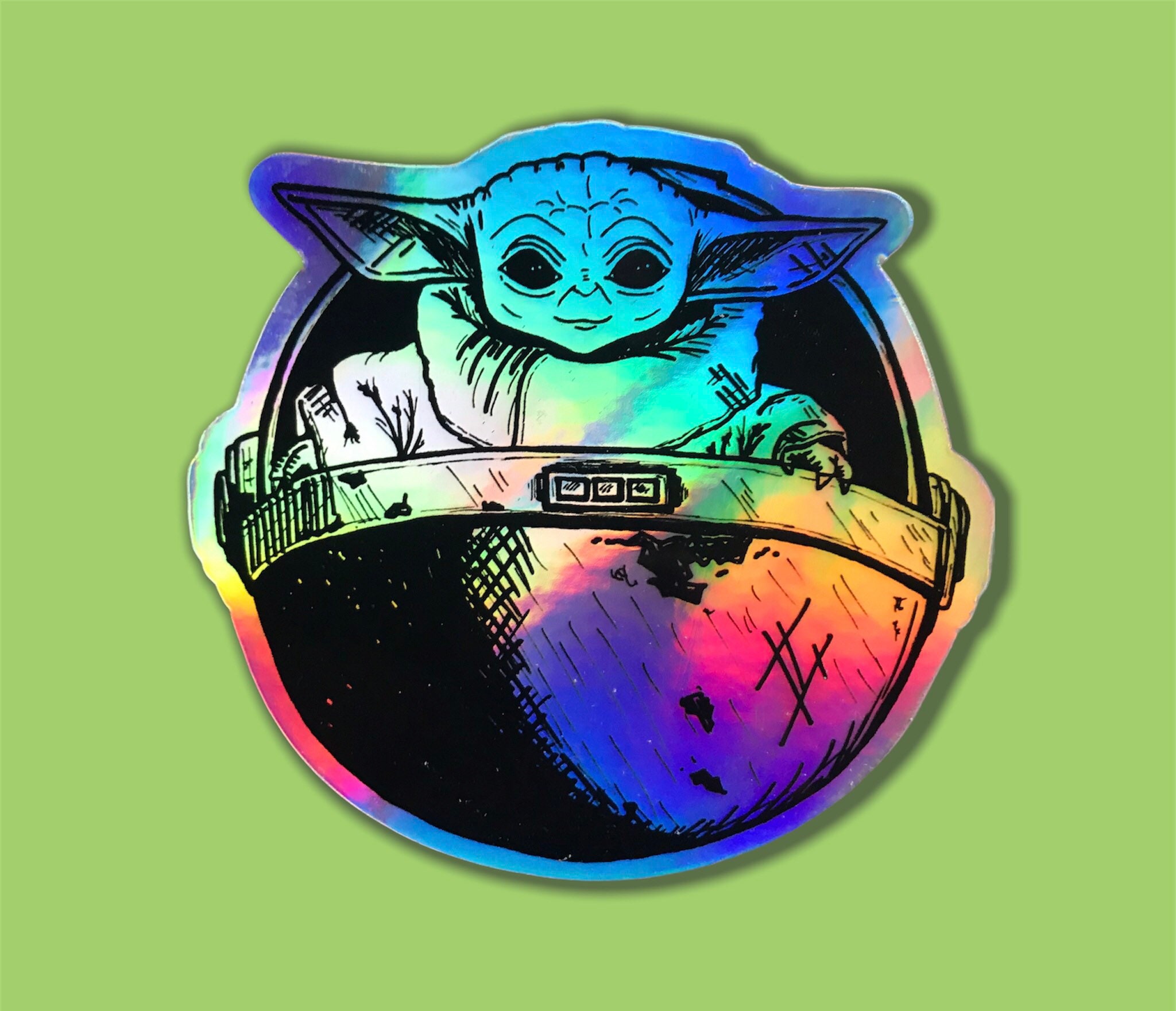 Grogu Holographic Sticker the Child baby Yoda | Etsy