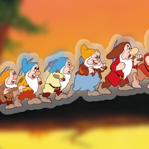Snow White Seven Dwarfs Disney Princess Sticker heigh Ho Waterproof ...