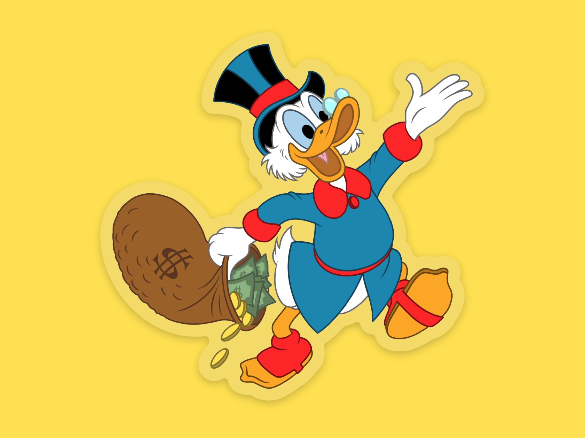 Scrooge Mcduck Sticker: Ducktales Disney Clear Vinyl Decals | 3" X 2.88 ...