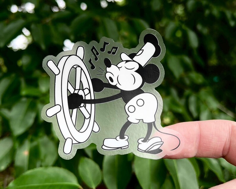 Mickey Mouse Sticker: “steamboat Willie” Disney Clear Vinyl Decals | 3 ...