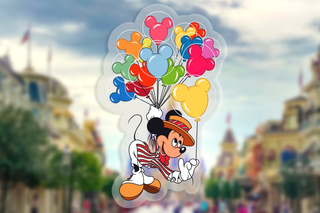 Mickey Mouse Balloons Sticker: “main Street USA” Disney Clear Vinyl ...