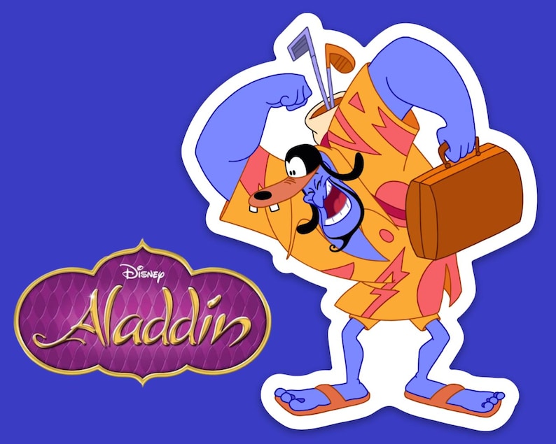 Genie From "aladdin" Sticker: Disney Vinyl Decals | 2.55" X 3" - Etsy