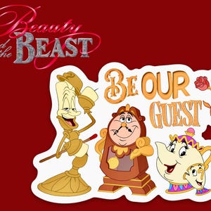 Beauty & the Beast “be Our Guest” Sticker | Lumiere Cogsworth Mrs ...