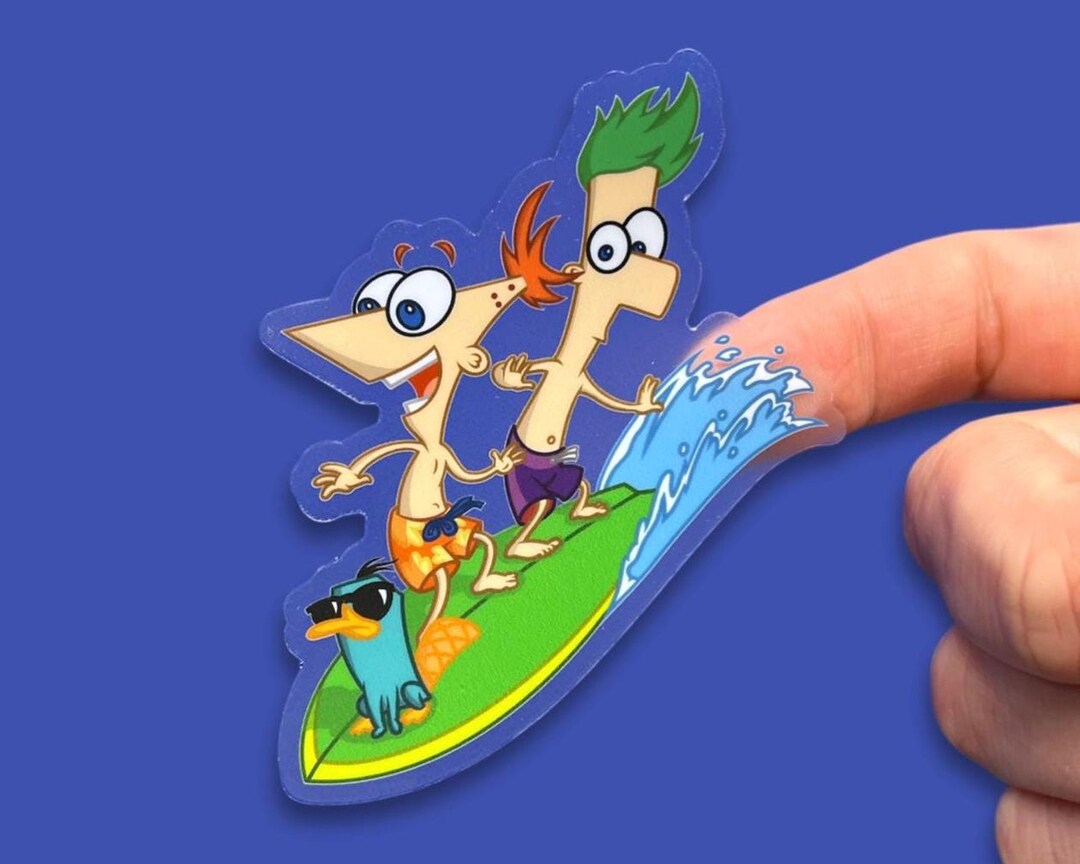 Phineas and Ferb Sticker: Disney Clear Vinyl Decals | 3" X 2.78" - Etsy