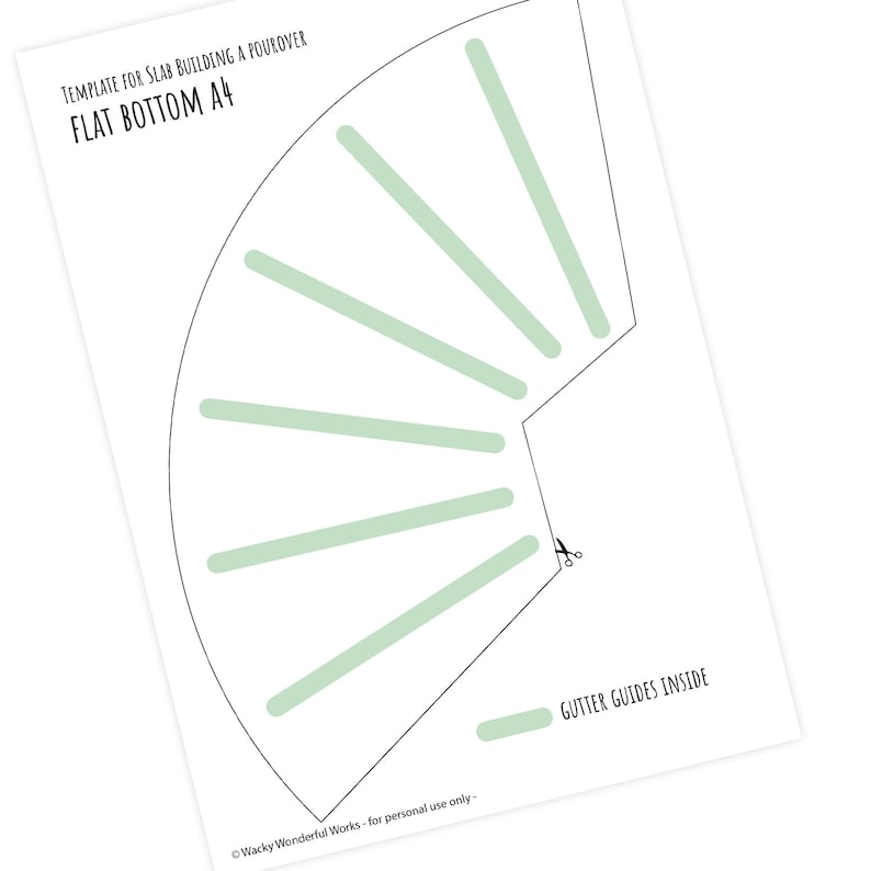 Coffee Dripper Cone Pottery Template Pattern for Slab Building a Coffee ...