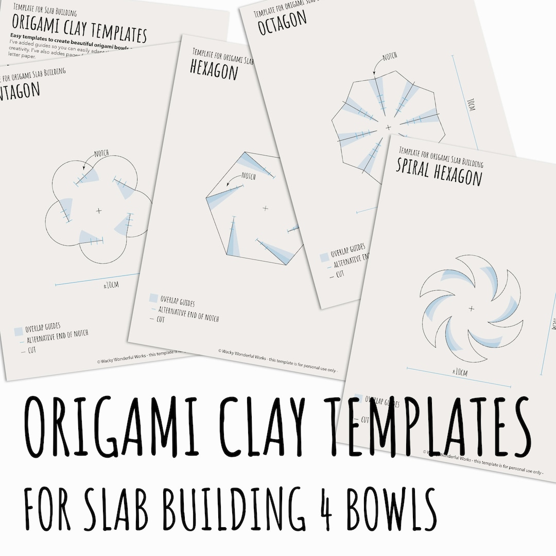 Origami Pottery Template to Create 4 Different Bowls/plates in Multiple ...
