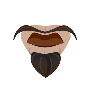 Photo Booth Pirate Red-beard's Beard-mask Printable Paper-craft Party ...