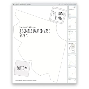 Darted Vase, Pottery Template for Slab Building a Simple Darted VASE ...