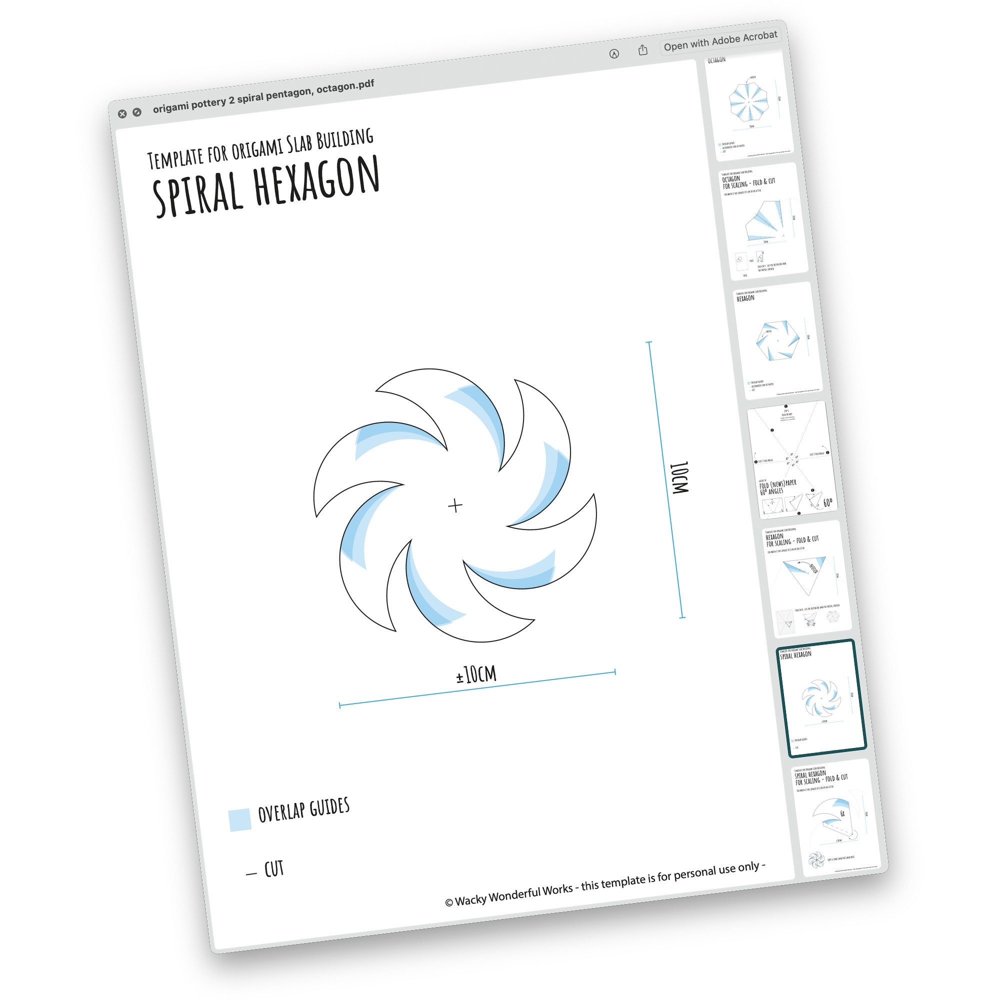 Origami Pottery Template to Create 4 Different Bowls/plates in Multiple ...