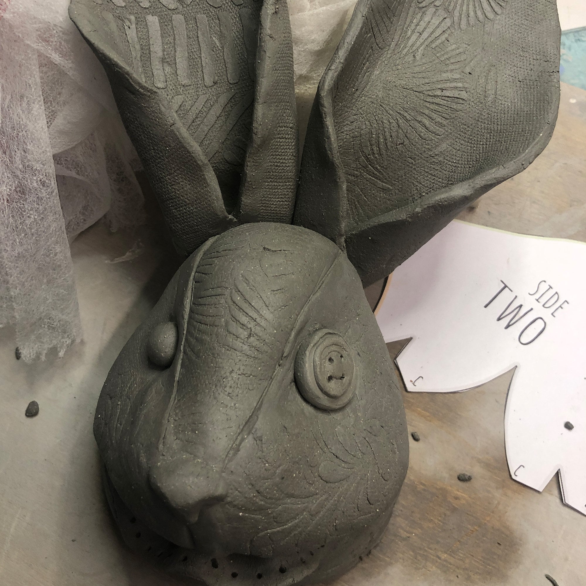 Rabbit Cat Squirl Template Pottery Pattern for Slab Building Rodent ...