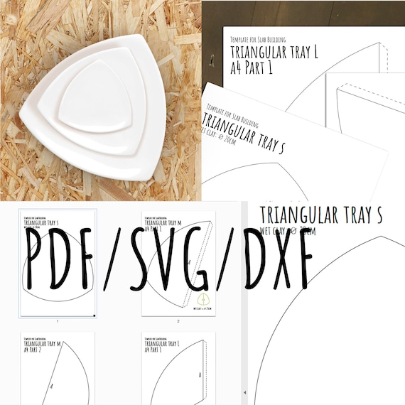 2d Print Template for Slab Building a Curvy nested Plates / | Etsy
