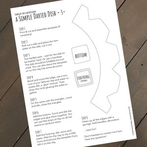 2d Print Template for Slab Building a Simple Darted Serving Dish SVG ...