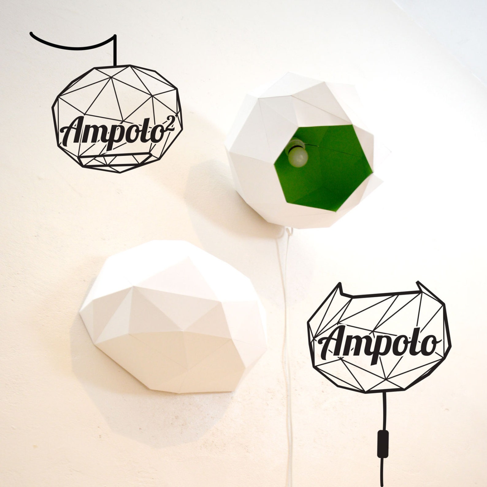 Ampolo DIY Asymmetric Geometric Lampshade for Ceiling or - Etsy