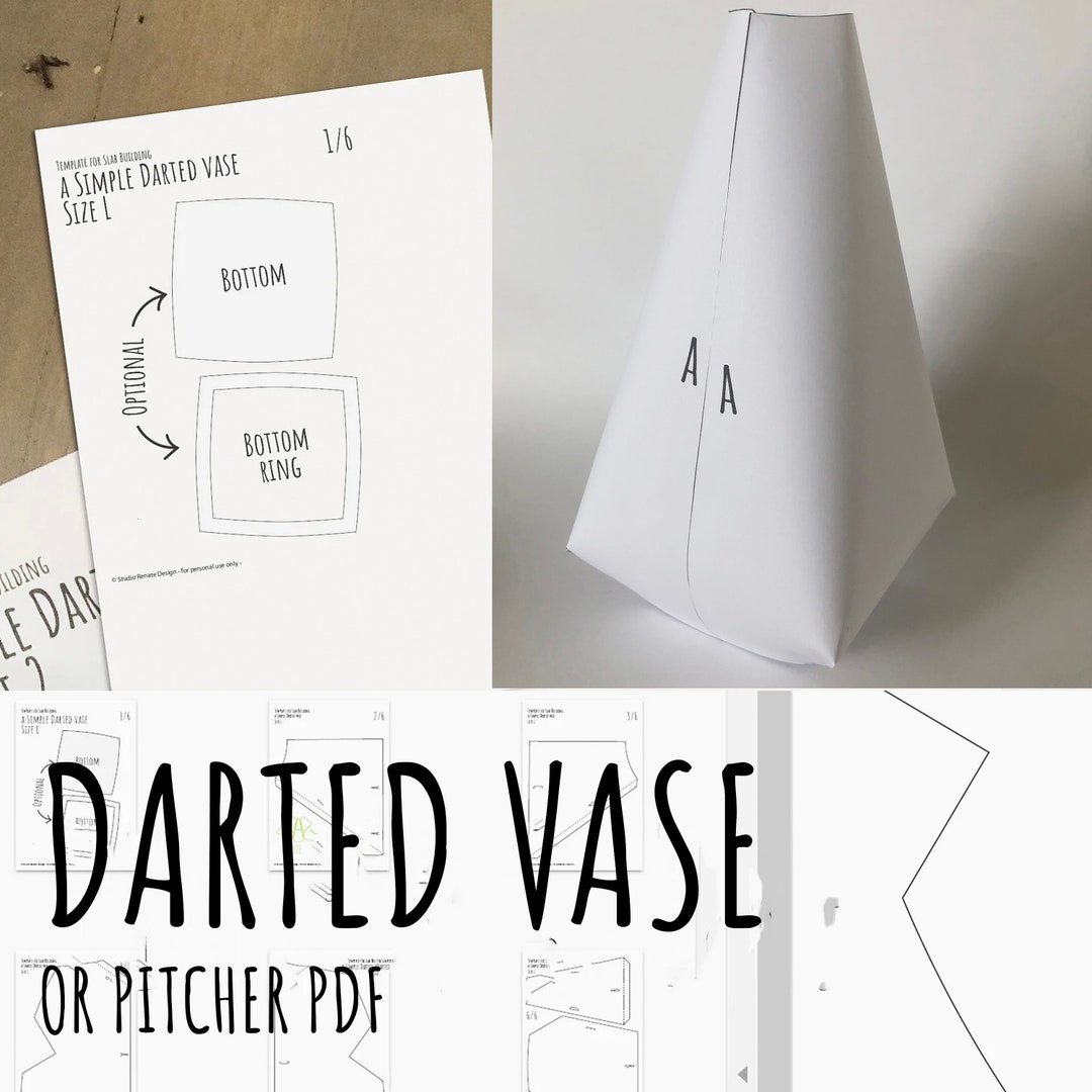 Darted Vase, Pottery Template for Slab Building a Simple Darted VASE ...