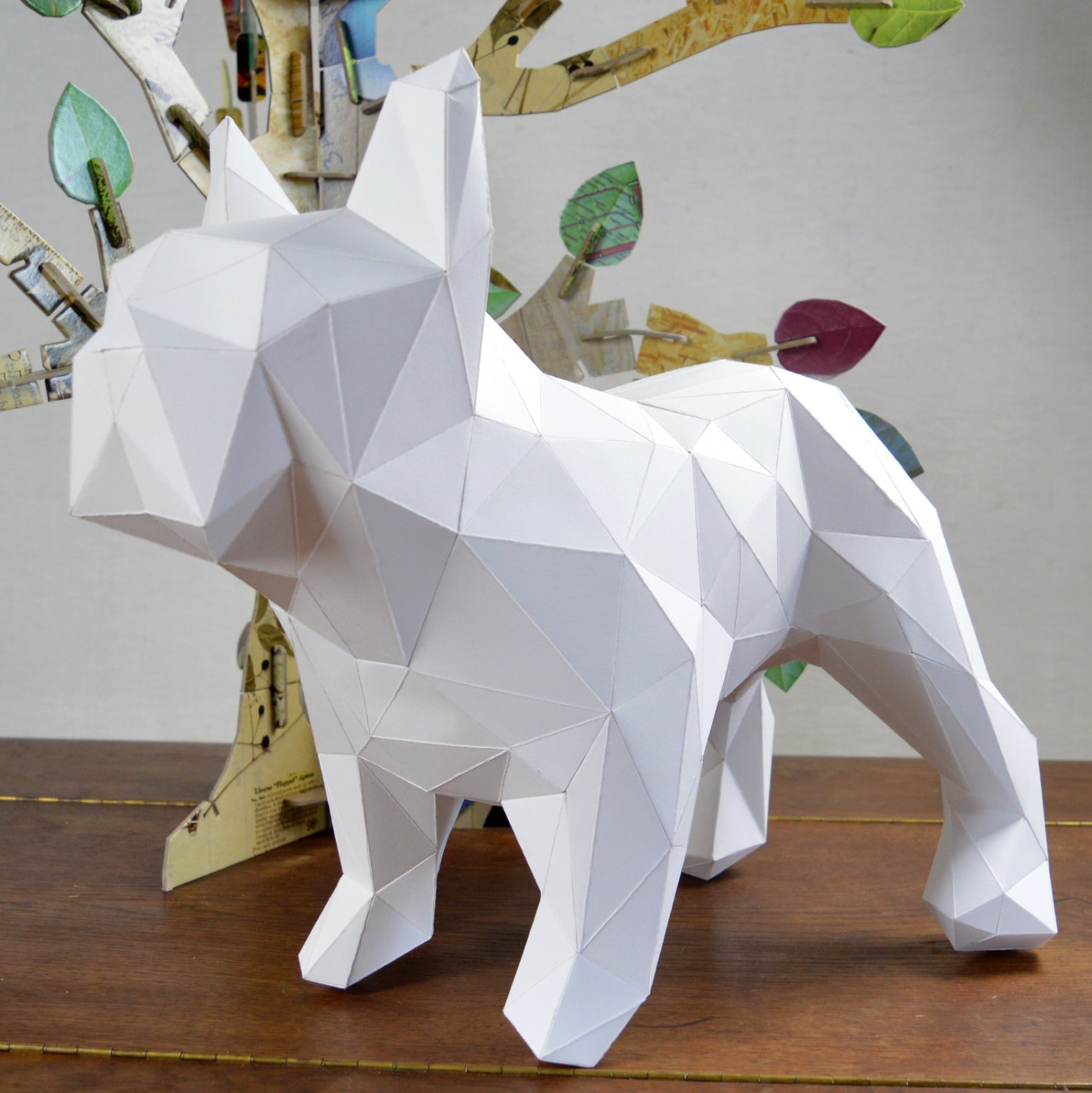 Geometric French Bulldog Papercraft Kit – DIY Low Poly Dog Model (PDF ...