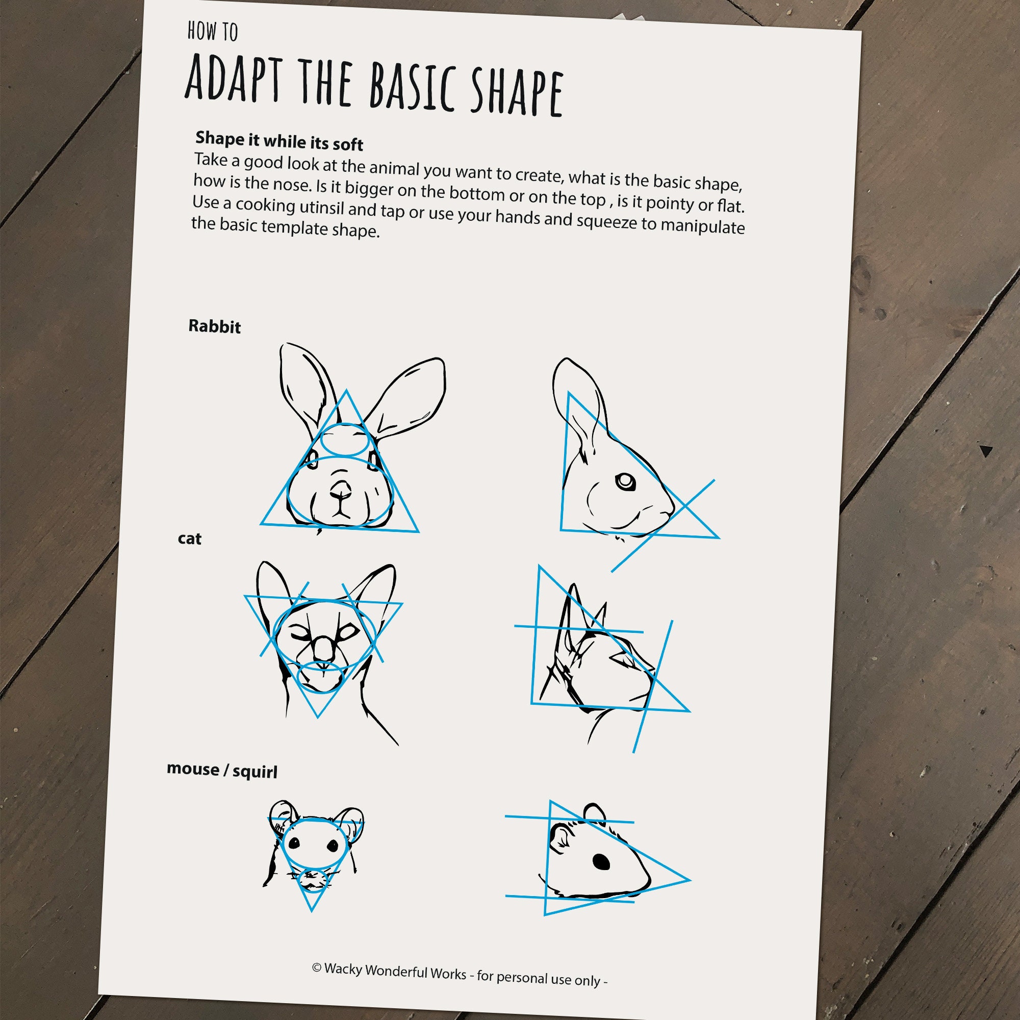 Rabbit Cat Squirl Template Pottery Pattern for Slab Building Rodent ...