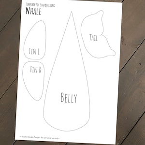Whale Template Pattern for Slab Building a Beautiful Whale SVG Pdf DXF ...