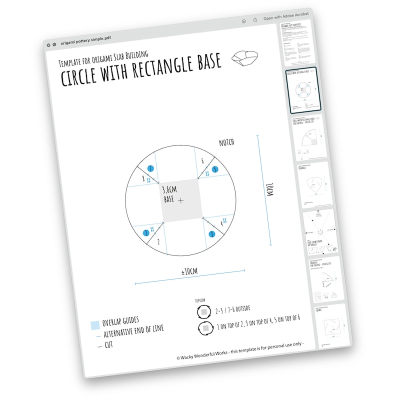 Origami Pottery Template to Create 4 Different Bowls/plates in Multiple ...