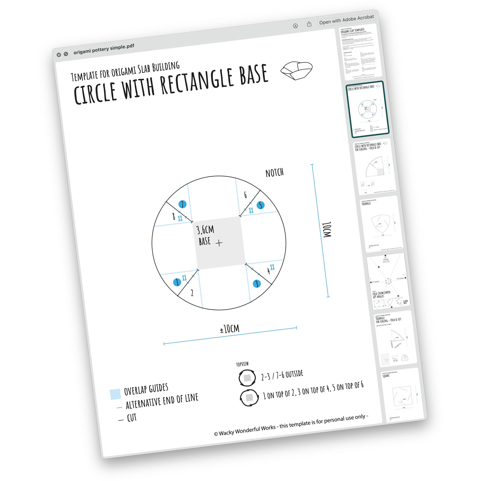 Origami Pottery Template to Create 4 Different Bowls/plates in Multiple ...