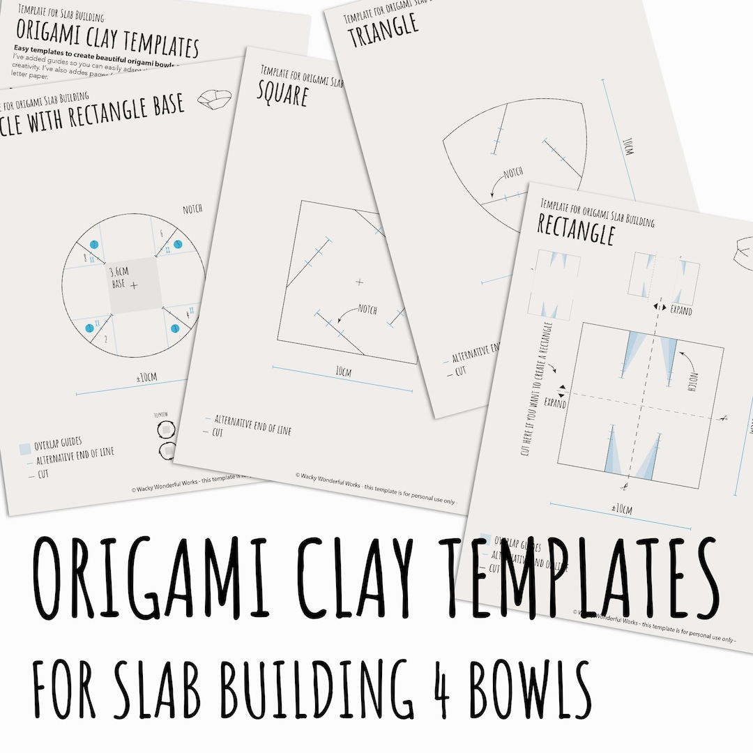 Origami Pottery Template to Create 4 Different Bowls/plates in Multiple ...