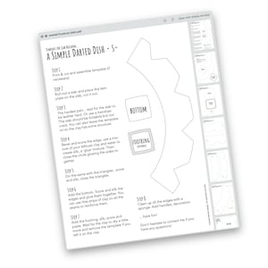 2d Print Template for Slab Building a Simple Darted Serving Dish SVG ...